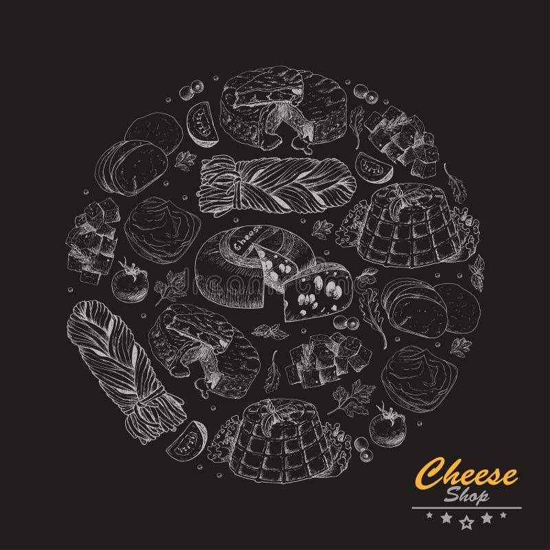 Vector Circle from Different Types of Cheese Stock Vector ...