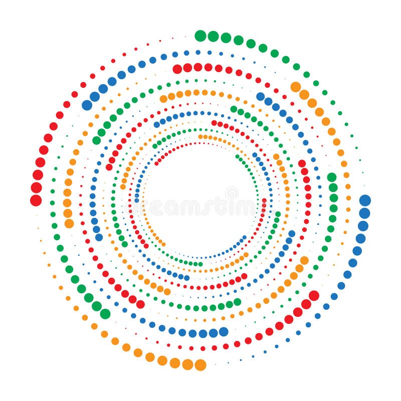 Vector Circle Dotted Colorful Icon Isolated on White Background. Circle ...