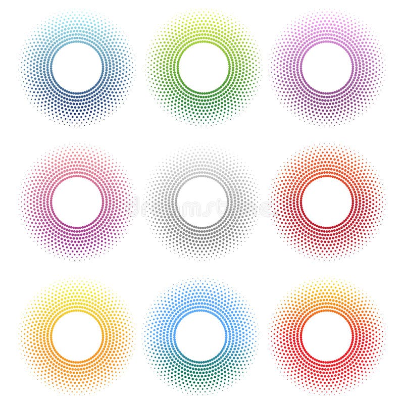 Vector Circle Dotted Colorful Icon Isolated on White Background. Circle ...