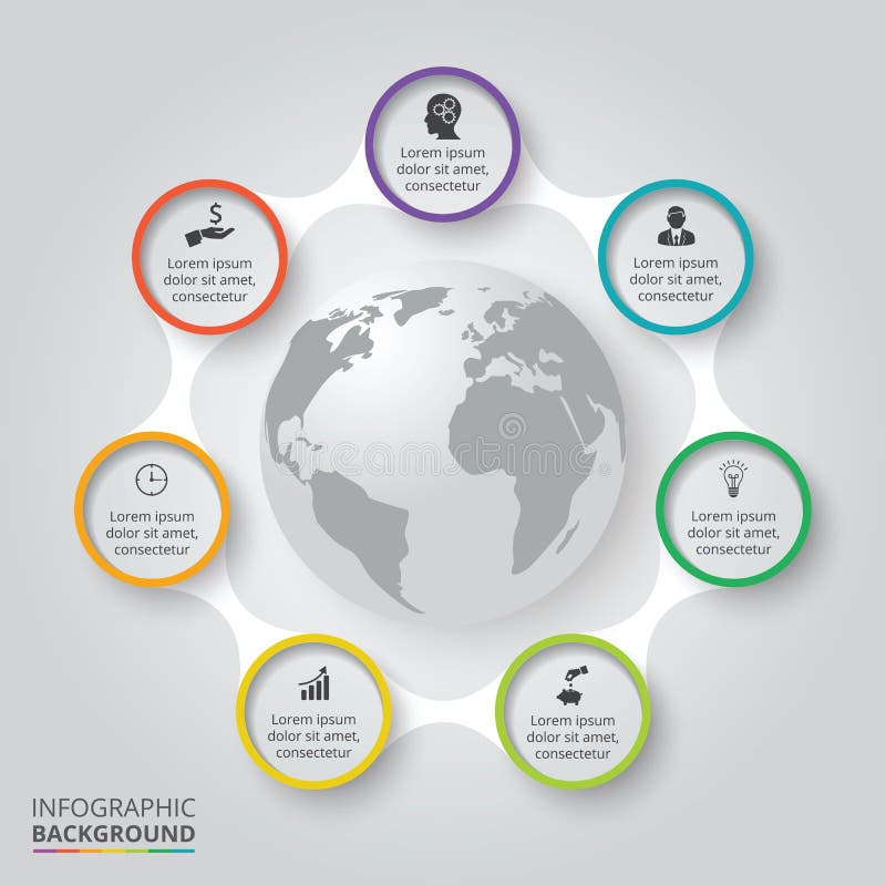Vector Circle Elements with Earth for Infographic. Stock Vector ...