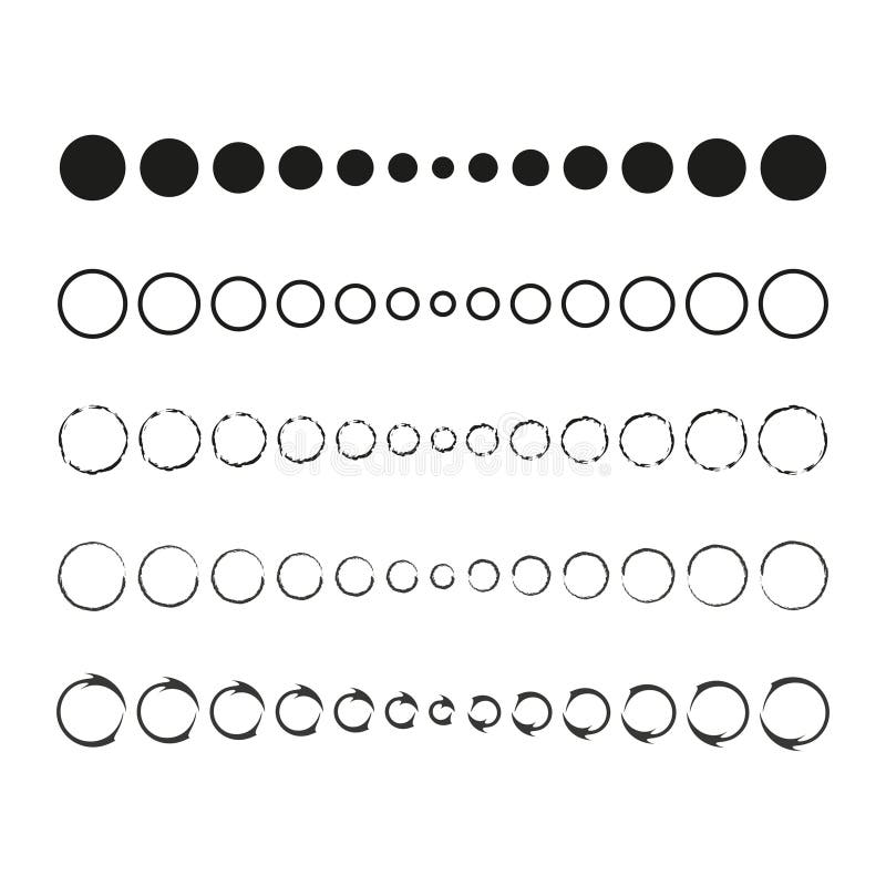 Vector Circle Elements. Varying Circle Sizes. Circular Shape ...