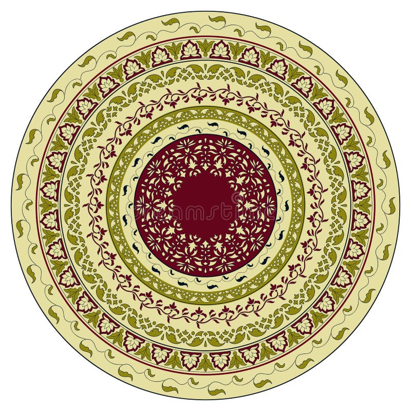 Vector Circle Floral Pattern, Indian Style Stock Vector - Illustration ...