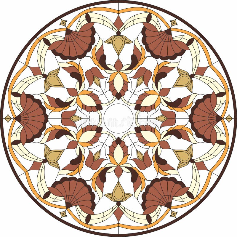 Vector Circle from a Floral Pattern. Stock Vector - Illustration of ...