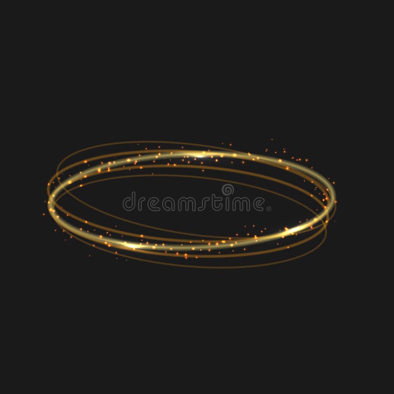 Vector Circle Golden Light Tracing Effect Stock Illustration ...