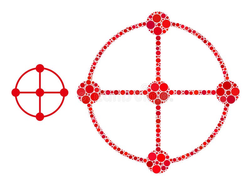 Vector Circle Grid Nodes Collage of Dots Stock Vector - Illustration of ...