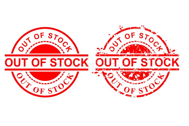 2 Style Vector of Circle Grunge Red Rubber Stamp, Out of Stock ... 2 Style Vector of Circle Grunge Red Rubber Stamp, Out of Stock ...