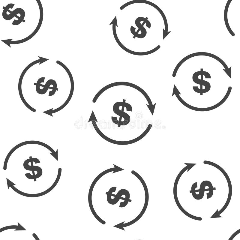 Vector Circle Icon with Arrow and Dollar Sign. Currency Exchange Symbol ...