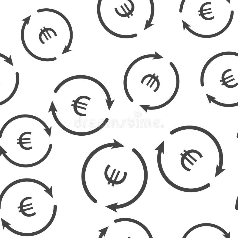Vector Circle Icon with Arrow and Euro Sign. Currency Exchange Symbol ...