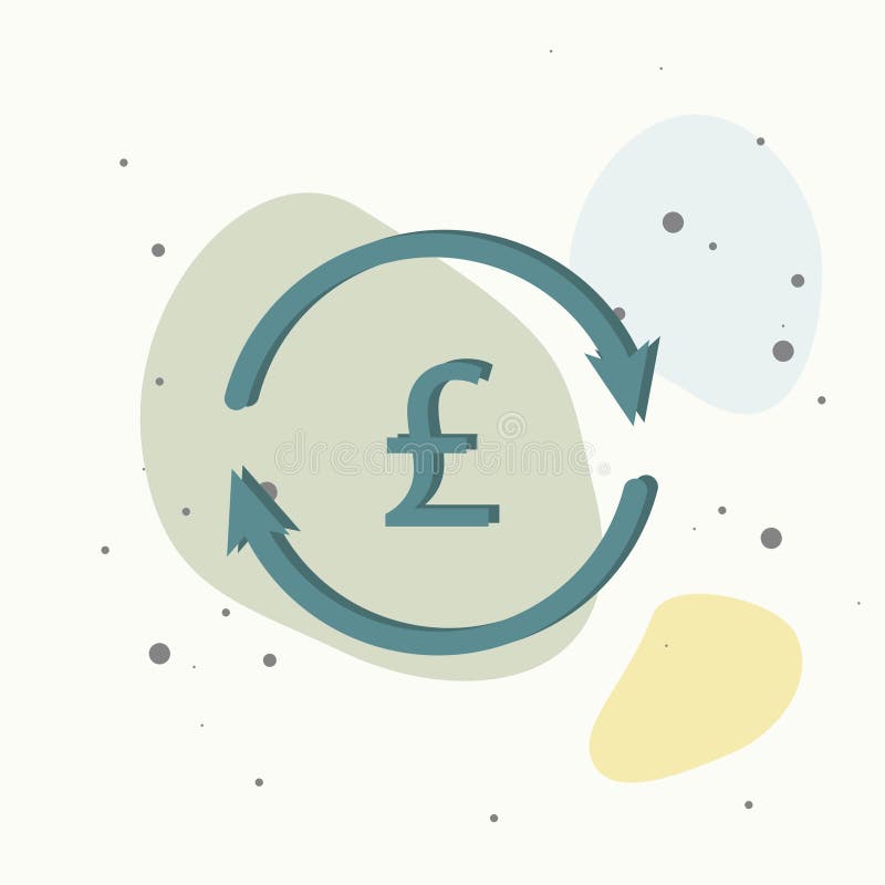 Vector Circle Icon with Arrow and Pound Sign. Currency Exchange Symbol ...