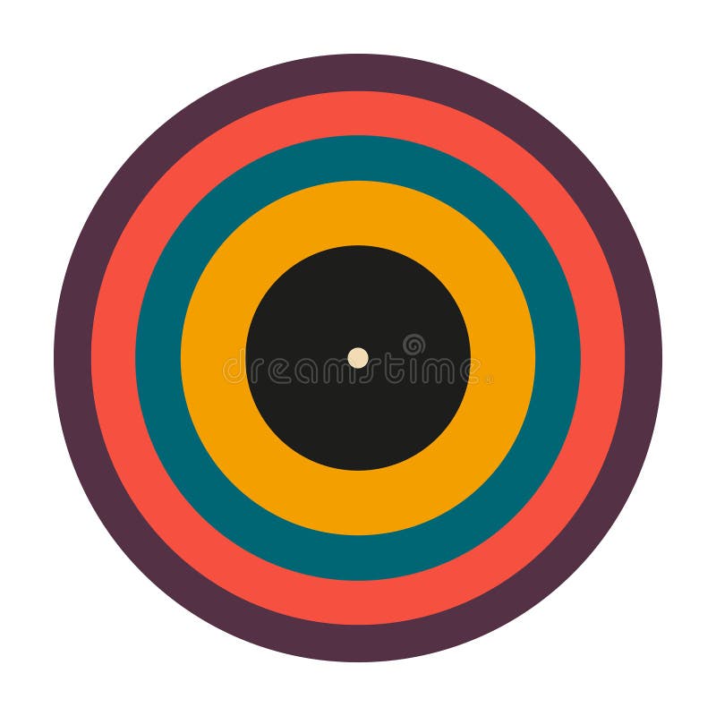 Vector Circle Icon in Retro Groove Style Stock Vector - Illustration of ...