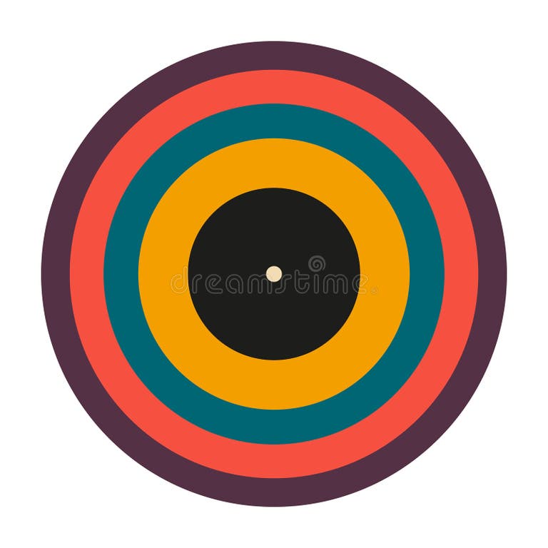 Vector Circle Icon in Retro Groove Style Stock Vector - Illustration of ...