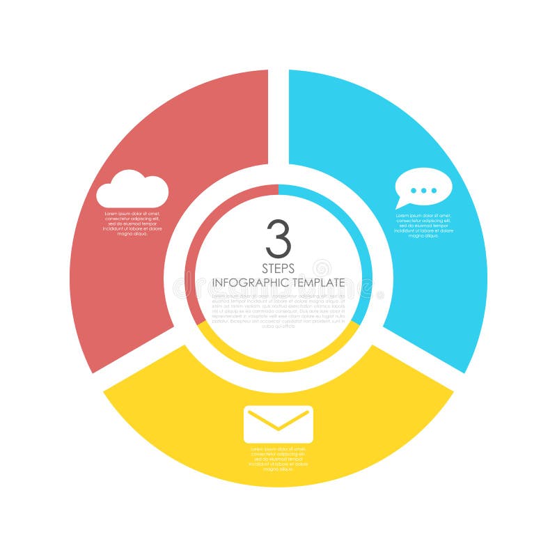 Vector Circle Infographic. Round Chart Template with 3 Options or Steps ...