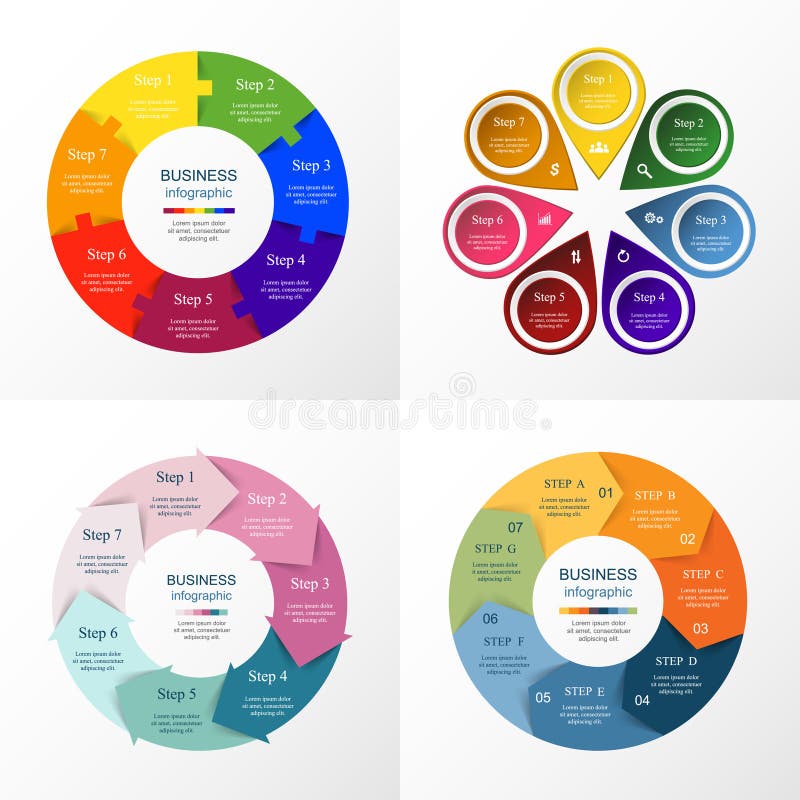 Vector Circle Infographic Set. Stock Vector - Illustration of ...