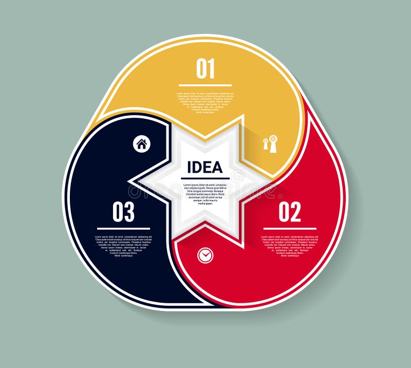 Three Parts Presentation Template Stock Illustrations – 1,878 Three ...