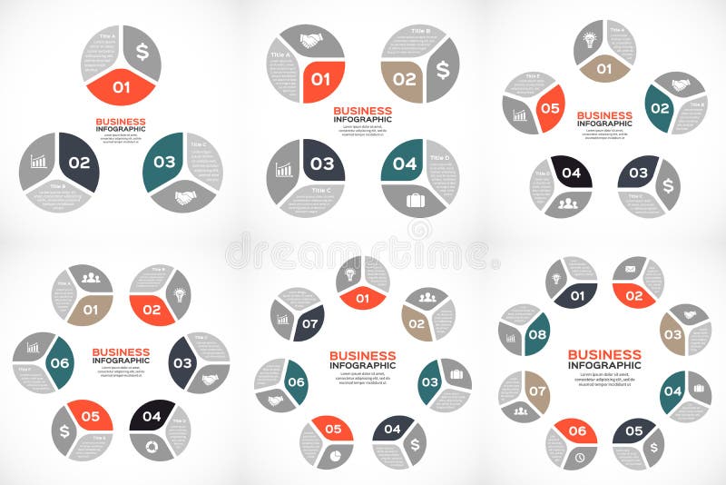 Vector Circle Infographics Set Template for Cycle Stock Vector ...