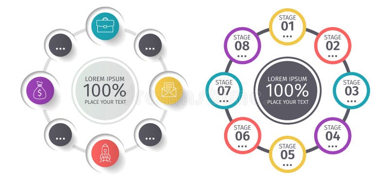 Vector Circle Infographics. Template for Cycle Chart, Graph ...