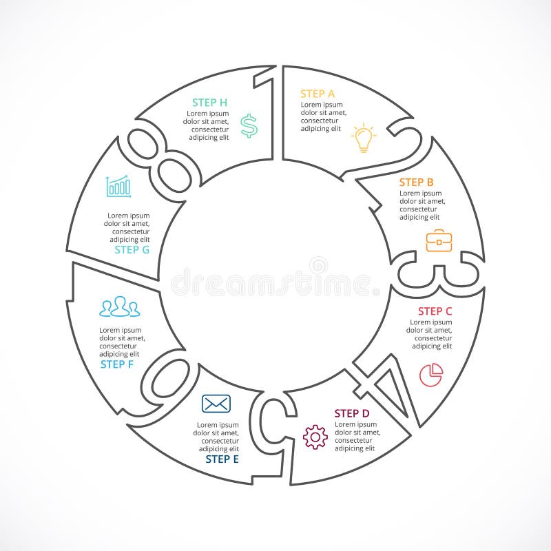 Vector Circle Numbers Linear Infographic, Cycle Diagram, Graph ...