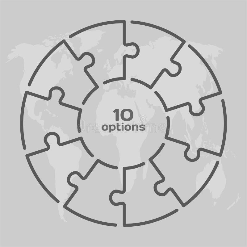 Circle Diagram Infographic in 10 Steps or Options Stock Vector ...
