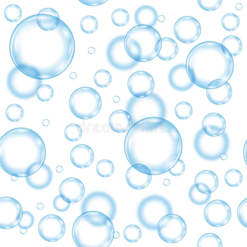 Vector Circle Soap Bubbles Pattern on White Background. Seamless Texture Stock Illustration ...