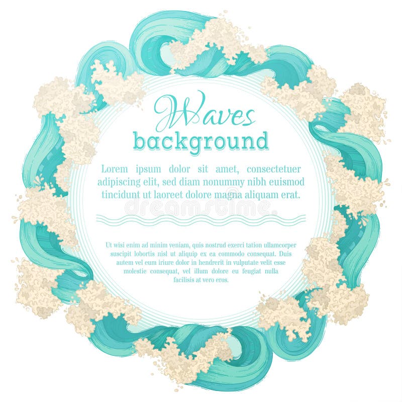 Vector Circle Waves Frame Isolated on White Background. Stock Vector ...