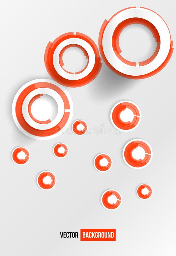 Vector Circles Abstract Logo. Red and White Stock Vector - Illustration ...