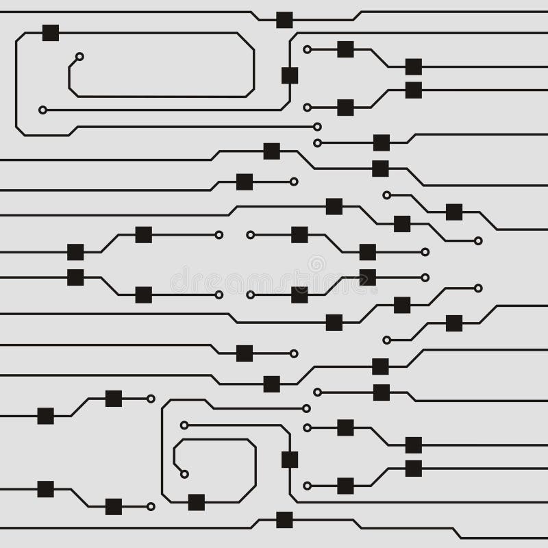 Vector Circuit Board Elements on Grid Illustration Stock Illustration ...