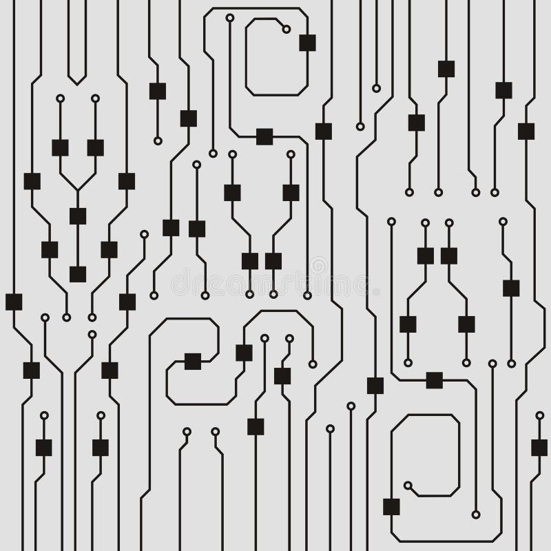 Vector Circuit Board Elements on Grid Illustration Stock Illustration ...