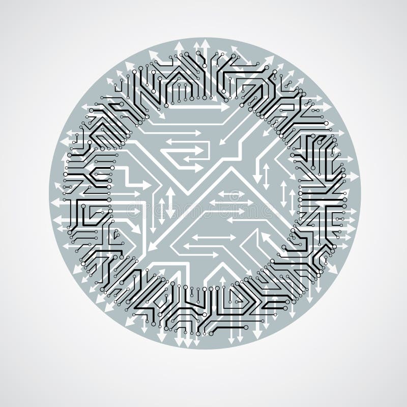 Vector Circuit Board Circle, Digital Technologies Abstraction. B Stock ...