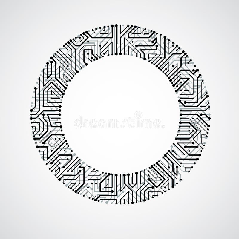 Vector Circuit Board Circle, Digital Technologies Abstraction. B Stock ...