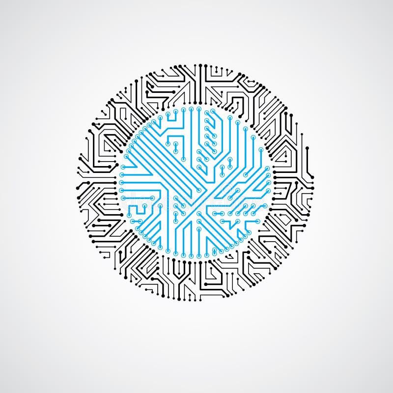 Vector Circuit Board Circle, Digital Technologies Abstraction. B Stock ...