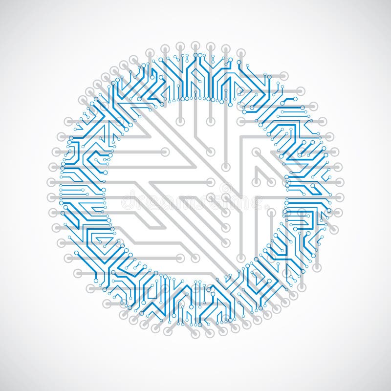 Vector Circuit Board Circle, Digital Technologies Abstraction. B Stock ...