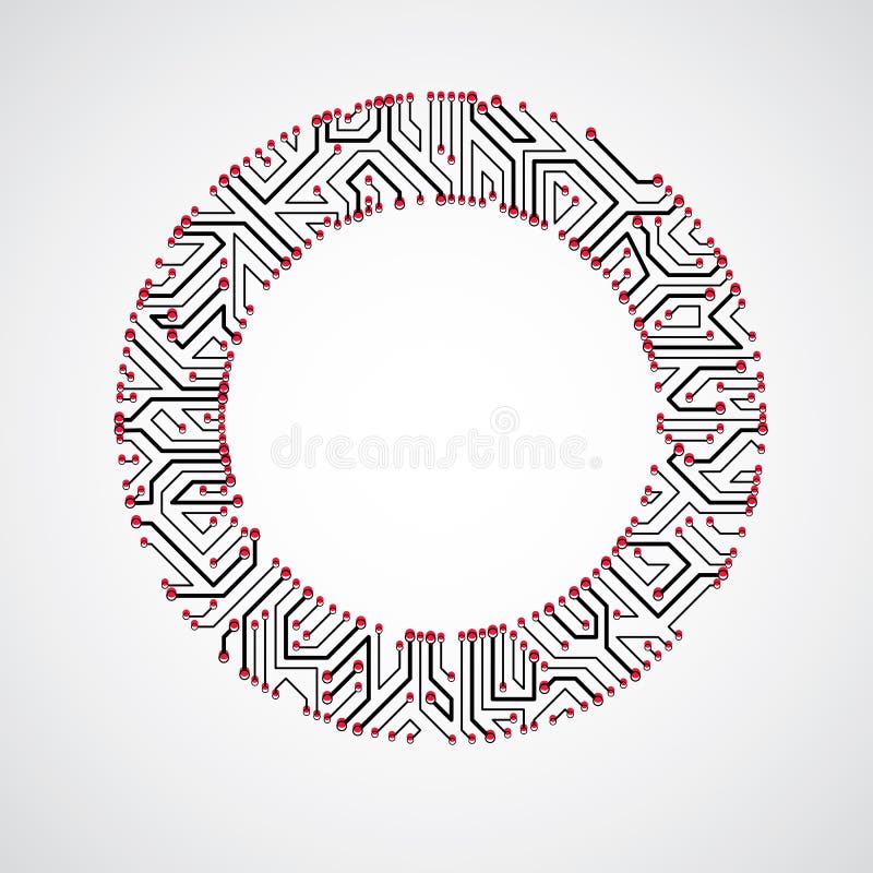 Vector Circuit Board Circle, Digital Technologies Abstraction. B Stock ...