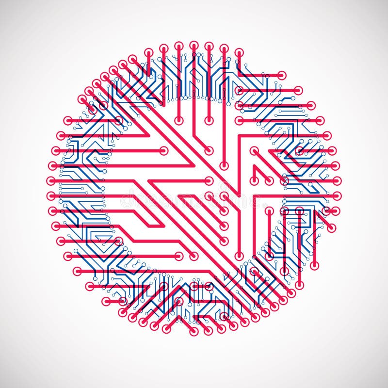 Vector Circuit Board Circle, Digital Technologies Abstraction. B Stock ...