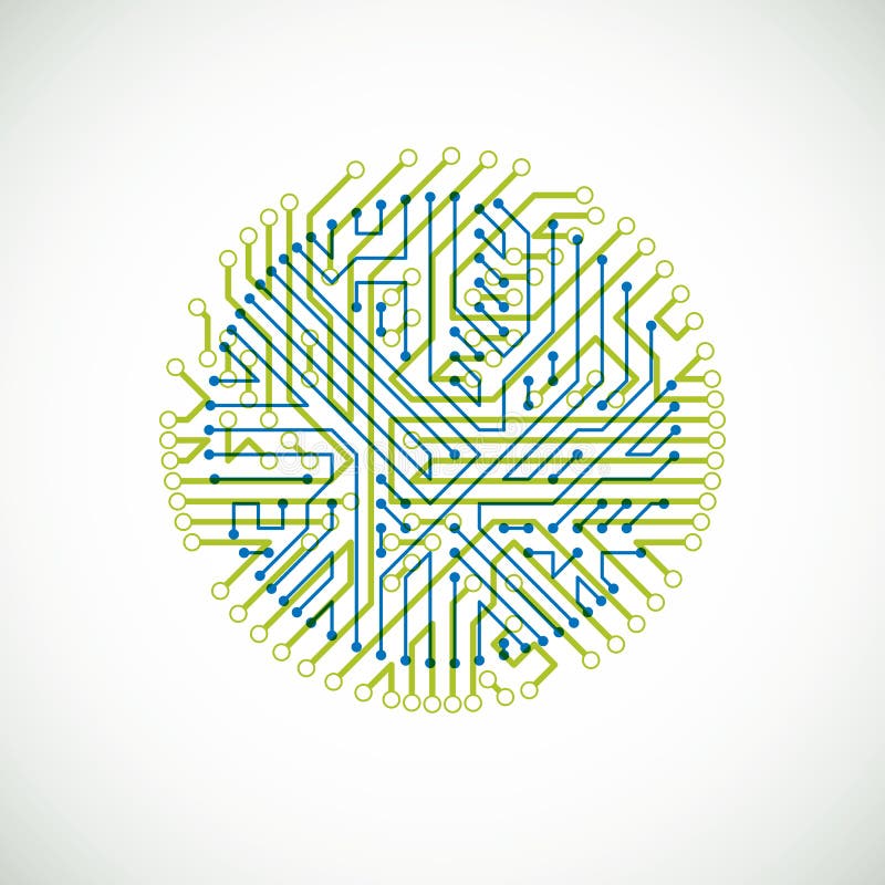 Vector Circuit Board Circle, Digital Technologies Abstraction. B Stock ...