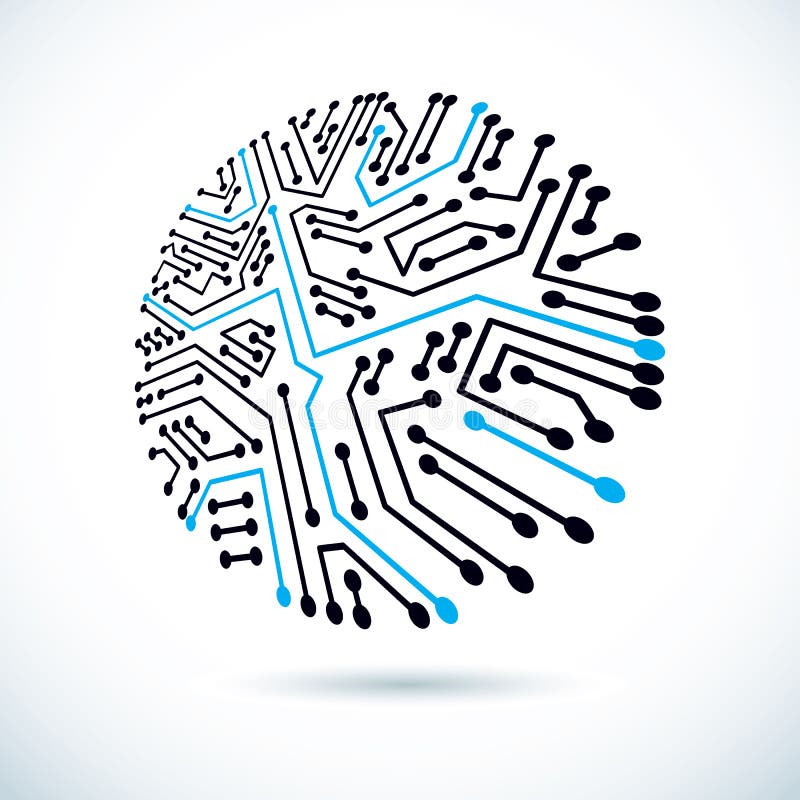 Vector Circuit Board, Digital Technologies Abstraction. Computer ...