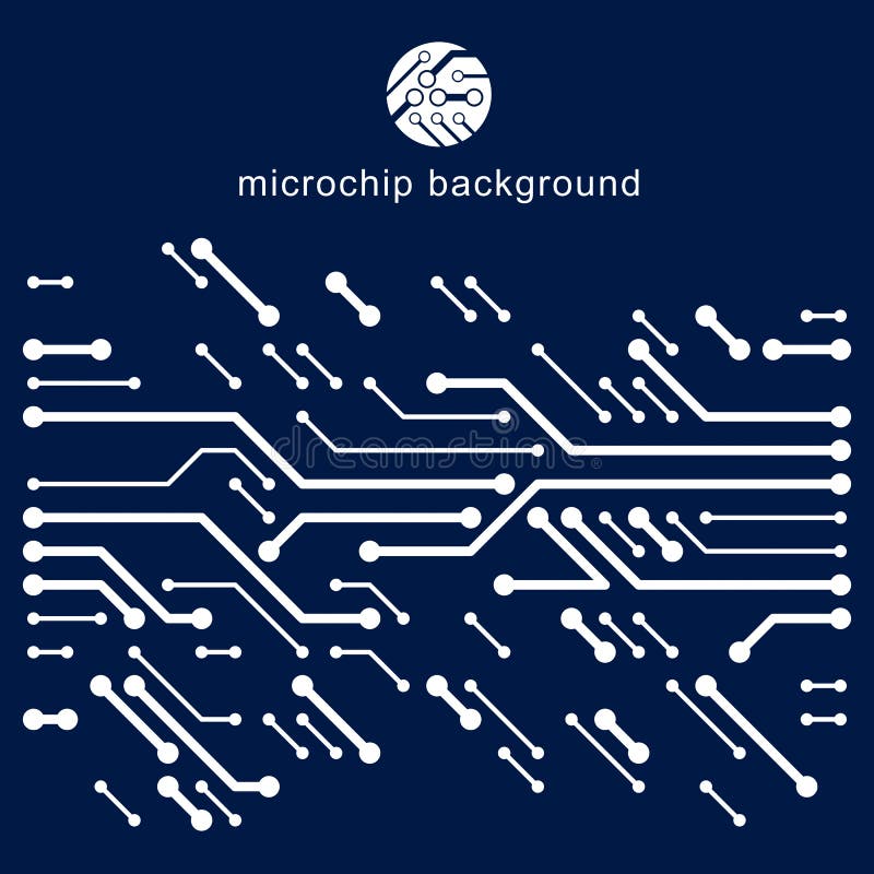 Vector Circuit Board, Digital Technologies Abstraction. Computer Microprocessor Scheme ...