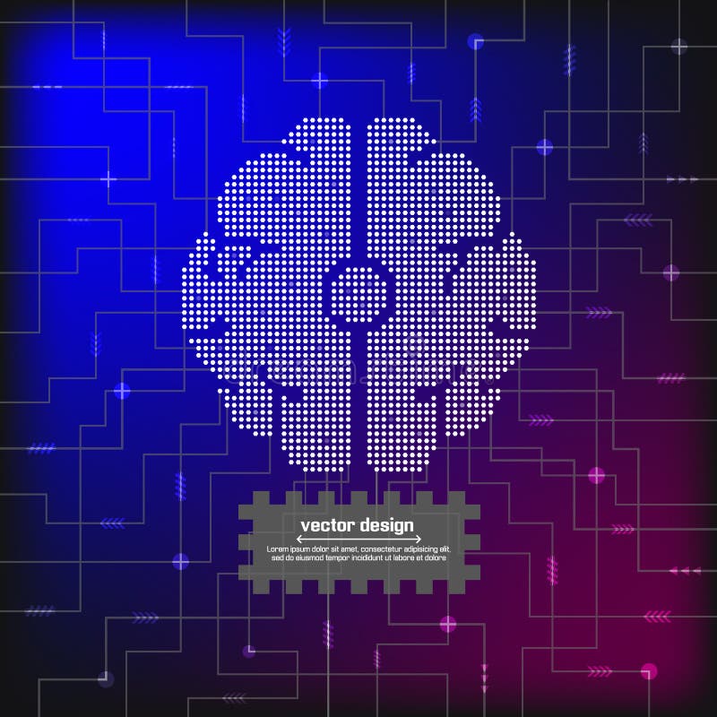 Vector Circuit Electric Brain Stock Vector - Illustration of idea, sign ...