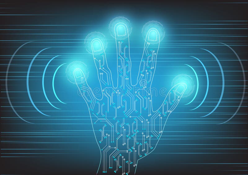 Finger PCB Circuit Board in the Cartoon Stock Vector - Illustration of ...