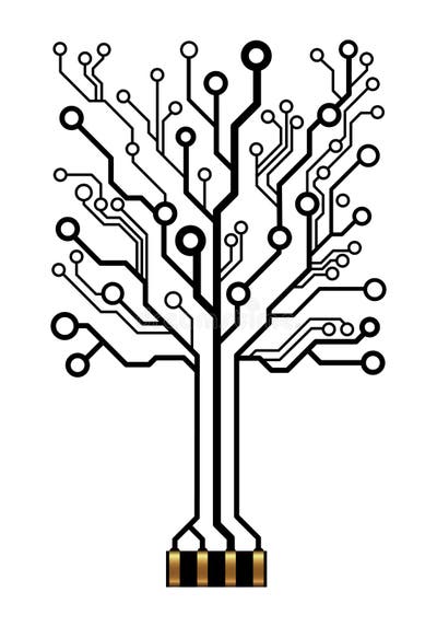 Vector circuit tree stock vector. Illustration of electricity - 34279490