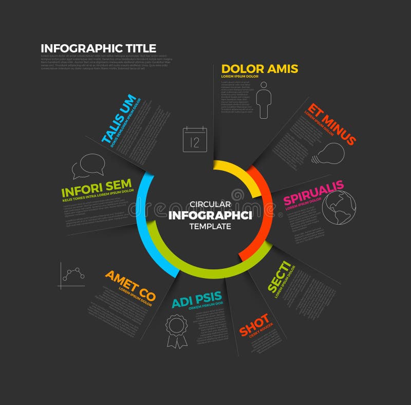 Vector Circular Infographic Report Template Stock Vector - Illustration ...