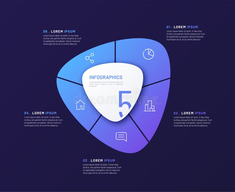 Vector Circular Infographic Template in the Form of Abstract Shape ...