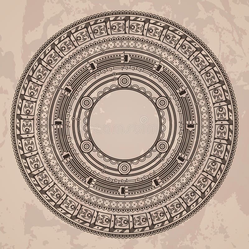 Vector Circular Pattern in the Style of the Aztec Stock Vector ...