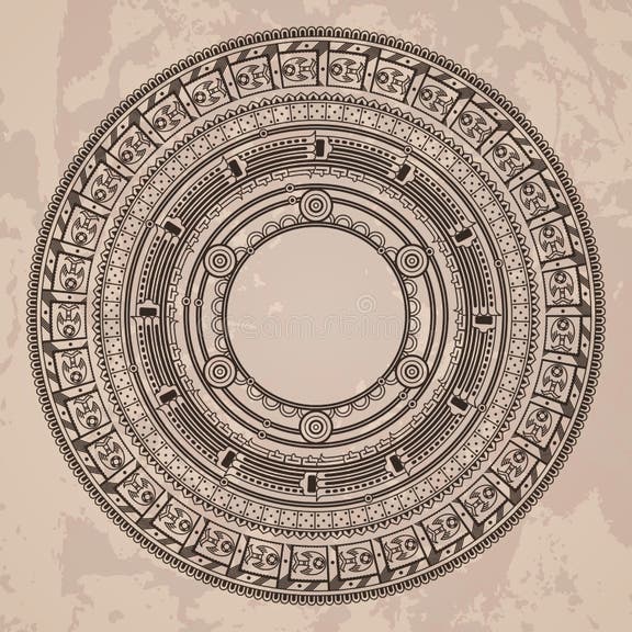 Vector Circular Pattern in the Style of the Aztec Stock Vector ...