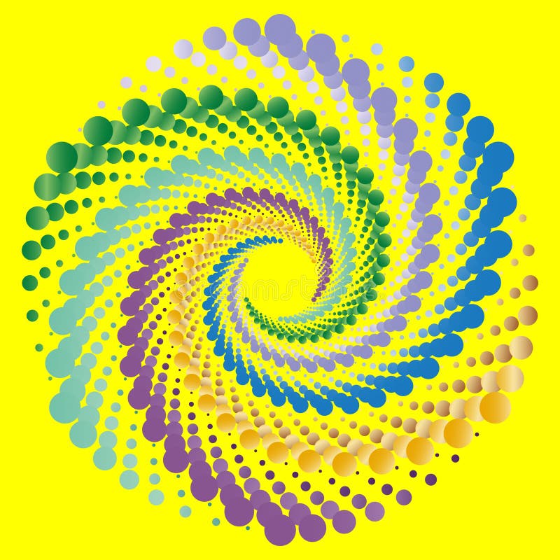 Vector Circular Swirling Pattern of Circles of Different Colors with a ...