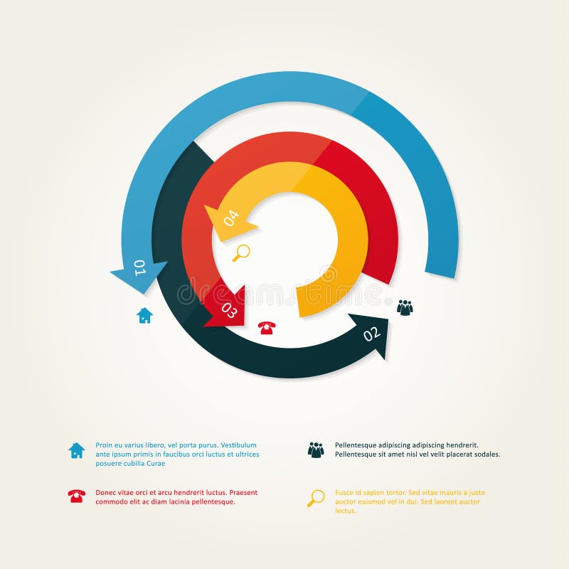 Vector Circular Chart Graph Infographic Template Background Stock ...