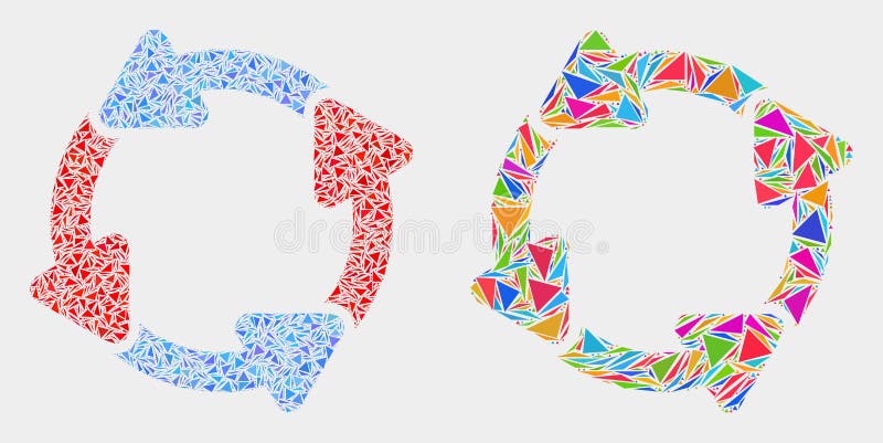 Vector Circulation Arrows Mosaic Icon of Triangles Stock Vector ...