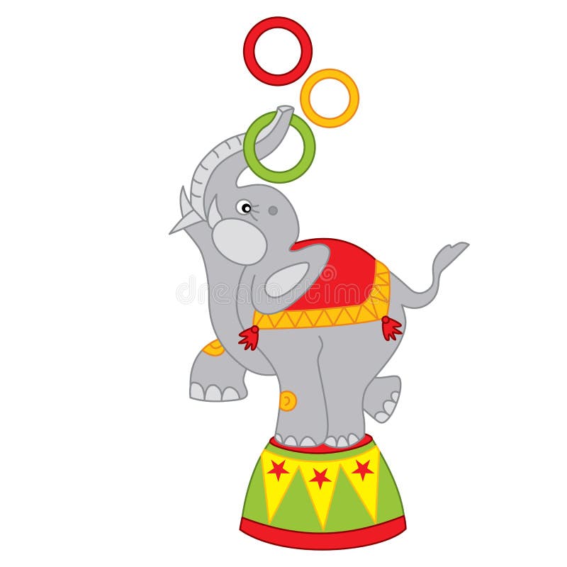 Vector Circus Elephant Performing Stock Vector - Illustration of ...