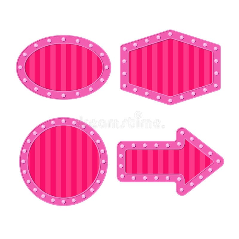 Vector Circus Pink Banners in Flat Style Stock Vector - Illustration of ...