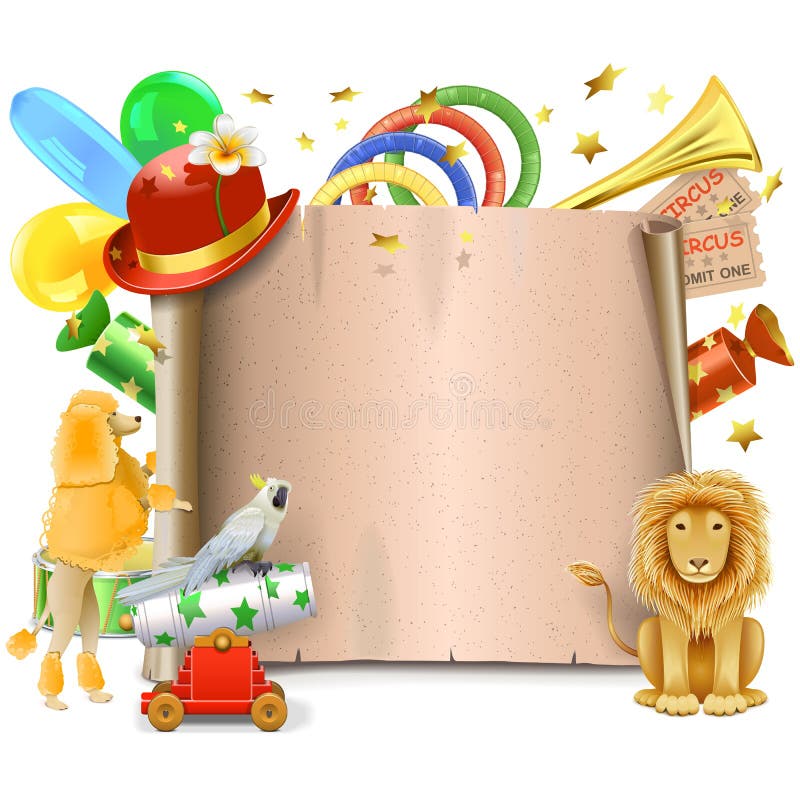 Vector Circus Paper Scroll stock vector. Illustration of ball - 75624497
