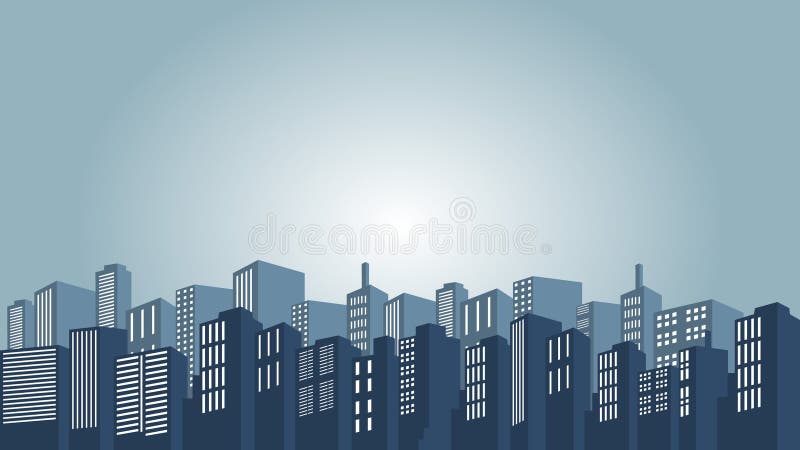 Vector City Background with Beautiful Sky at Night Stock Vector ...